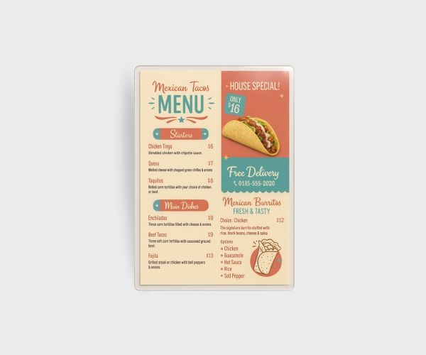 Laminated Menus, Laminated Menu Printing, Restaurant Laminated Menus